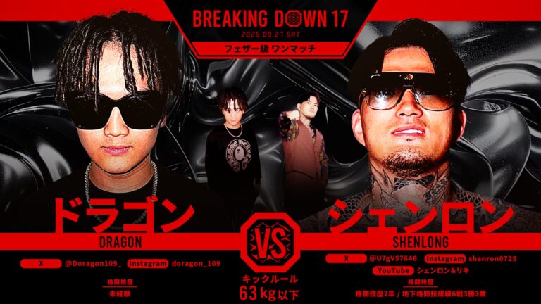 【最新情報】ブレイキングダウン17 勝敗予想、喧嘩自慢の対戦カード、開催日程まとめ【格闘技 BreakingDown17】