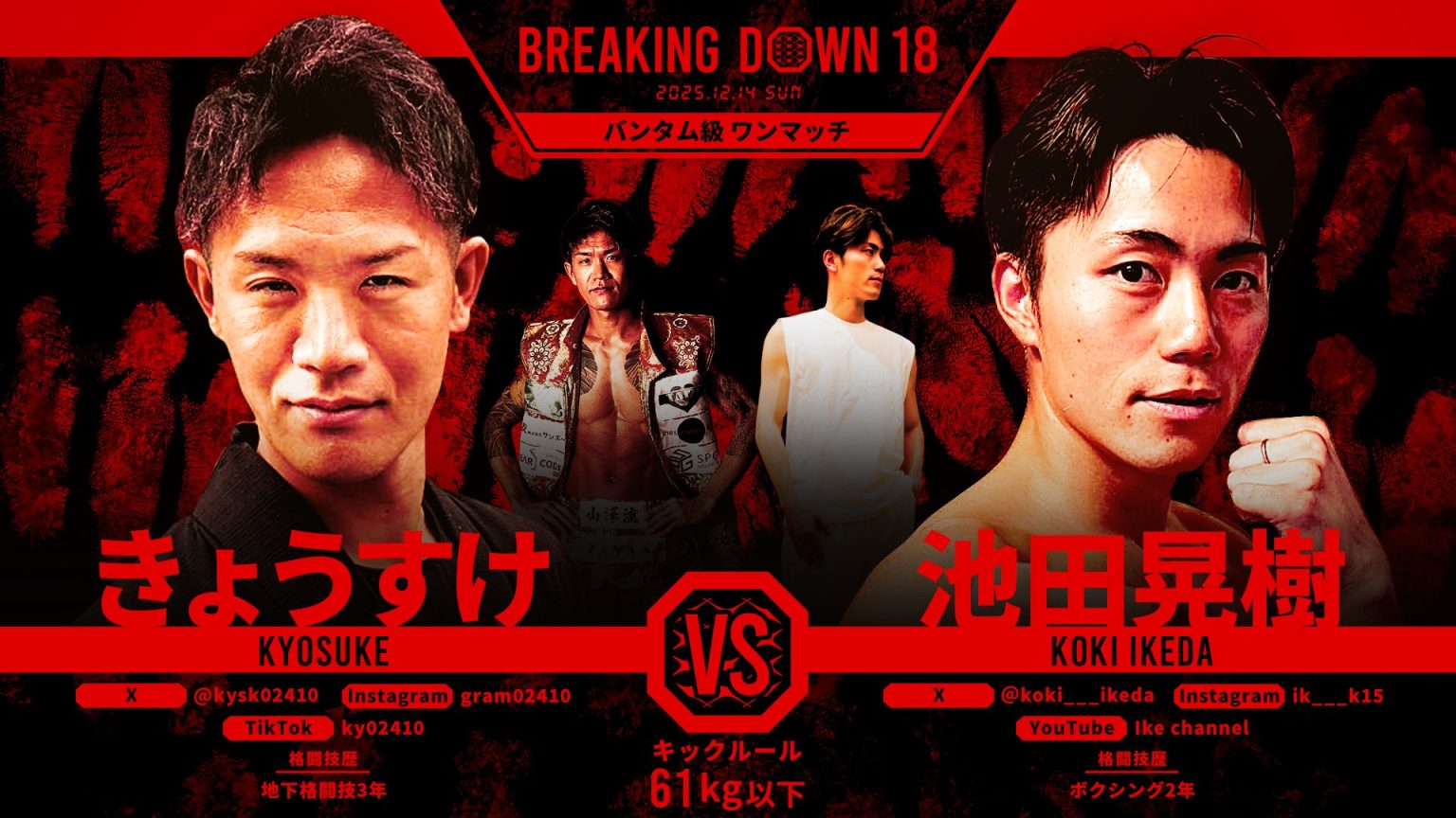 【最新情報】ブレイキングダウン18 勝敗予想、喧嘩自慢の対戦カード、開催日程まとめ【格闘技 BreakingDown18】